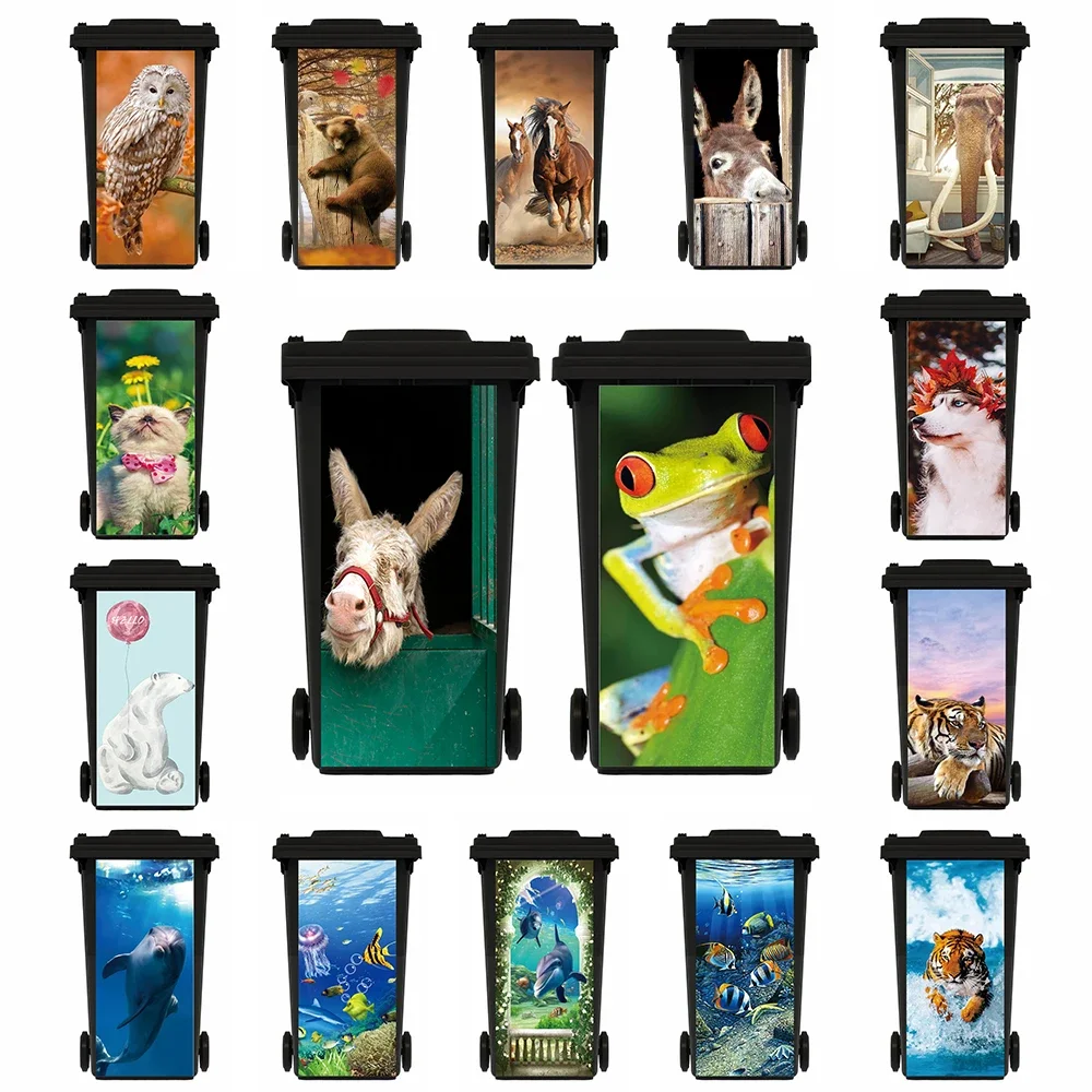Funny-Animal-Trash-Can-Mural-Stickers-Self-Adhesive-Removable-Kitchen ...