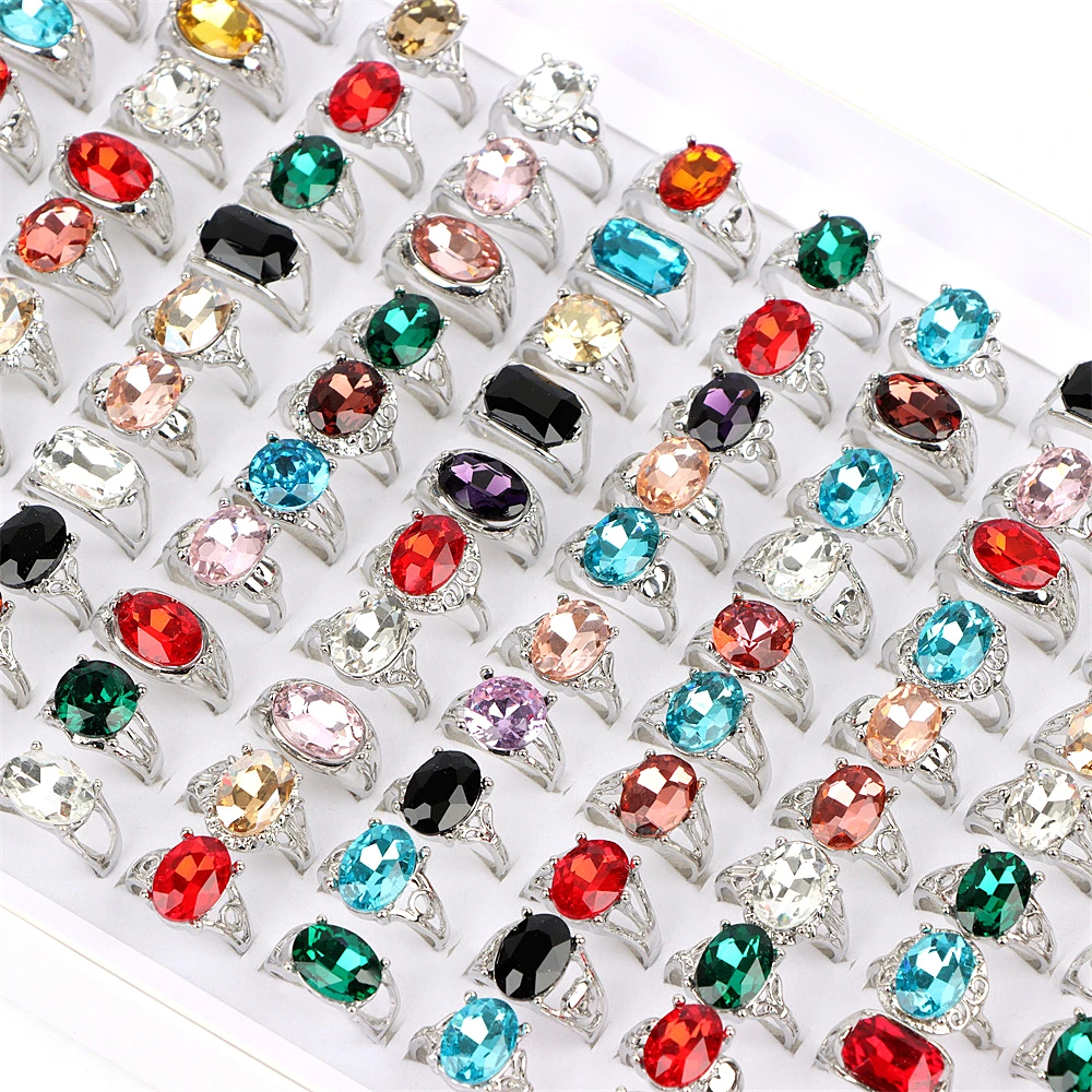 Imitation Gemstone Stone Ring | Imitation Gemstone Jewelry | Glass ...