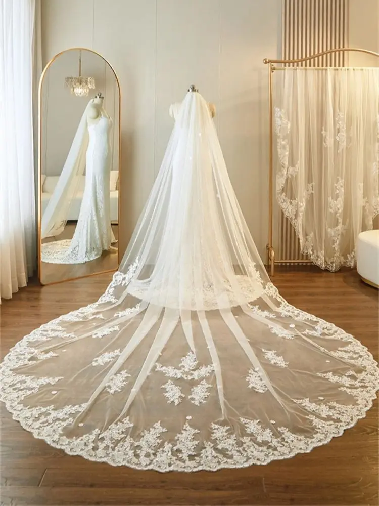 TOPQUEEN-velos-de-novia-largos-velo-de-catedral-de-boda-con-adorno-de ...