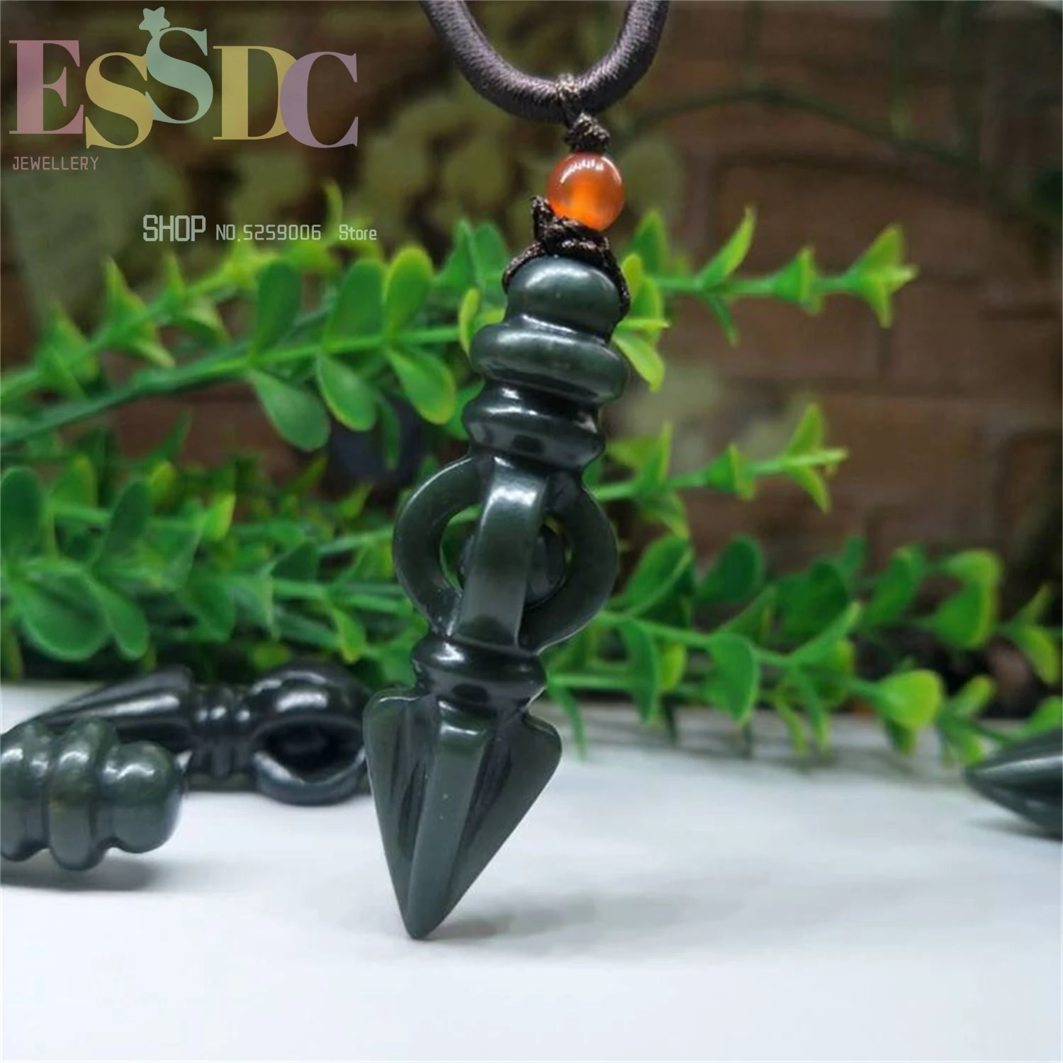 Natural-Hetian-Jade-Sapphire-Hollow-Diamond-Pestle-Necklace-Pendant-For ...