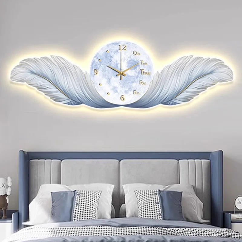 Living-Room-Wall-Clocks-Art-Mural-Luxury-Led-Modern-Aesthetic-Wall ...