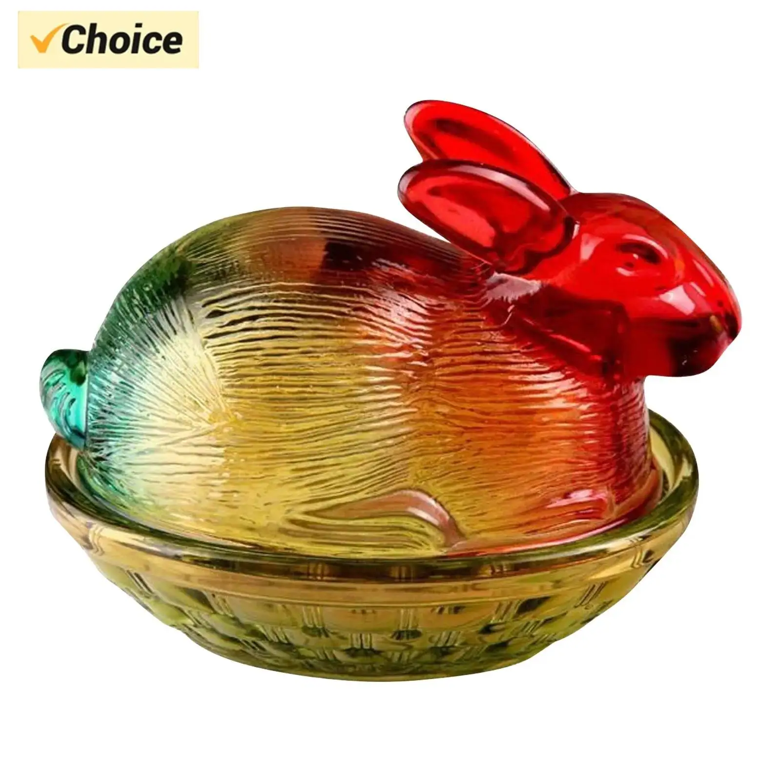 Funny Rabbits Candy Dish With Lid, Candy Bowl With Lid, Glass Candy ...