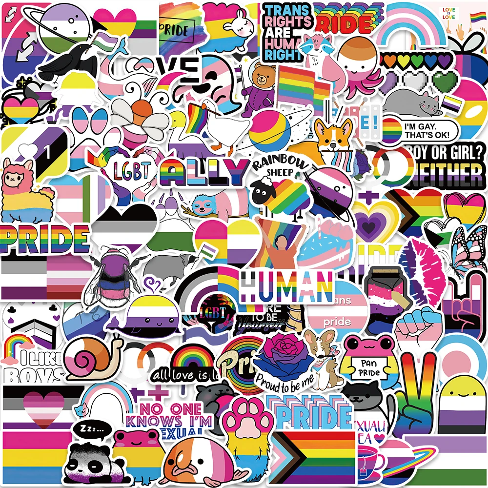 100pcs-LGBTQ-Sticker-Rainbow-Lesbian-Bisexual-Pansexual-Transgender ...