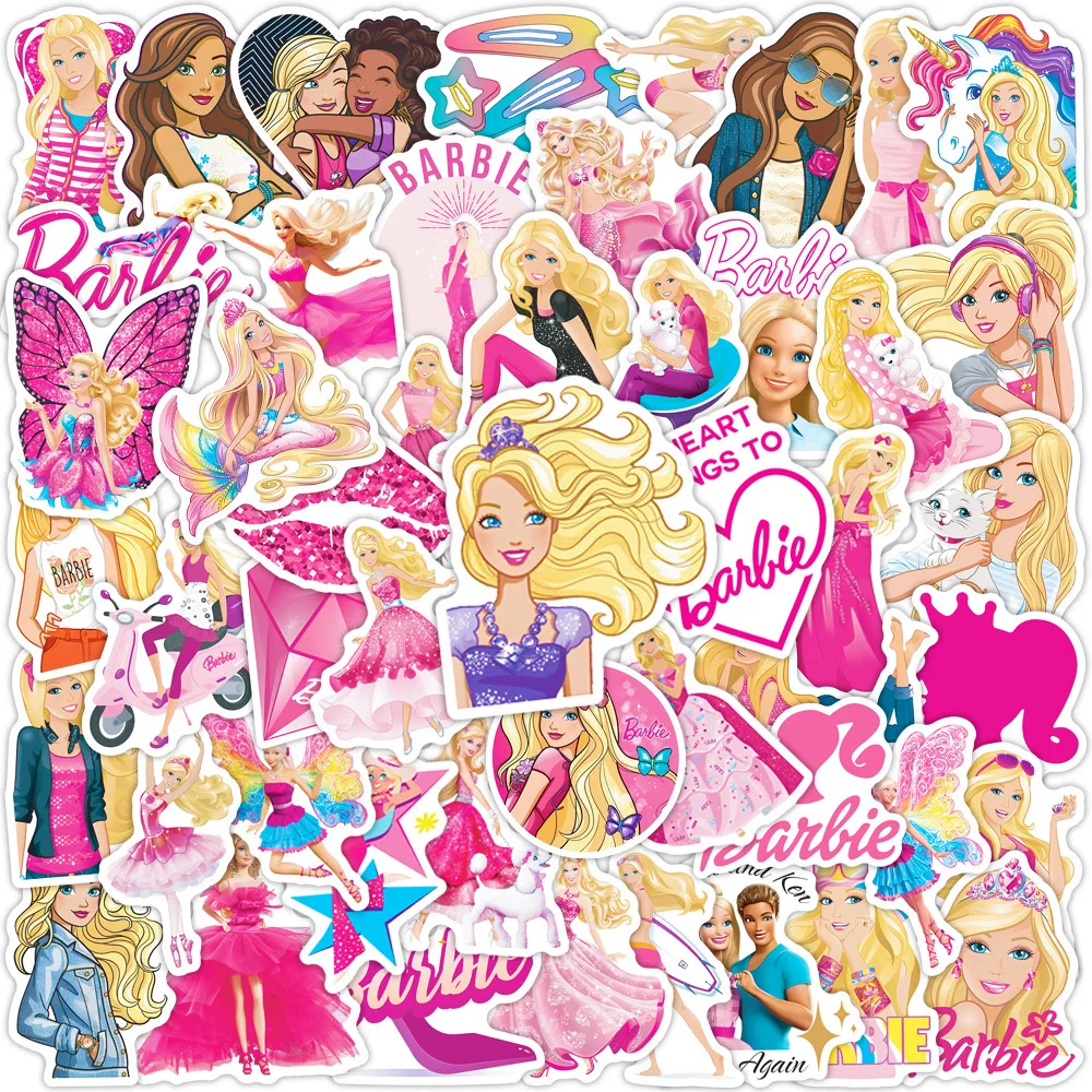 50Pcs-Cartoon-Barbie-Princess-Stickers-for-Kid-Barbie-Sticker-Decals ...
