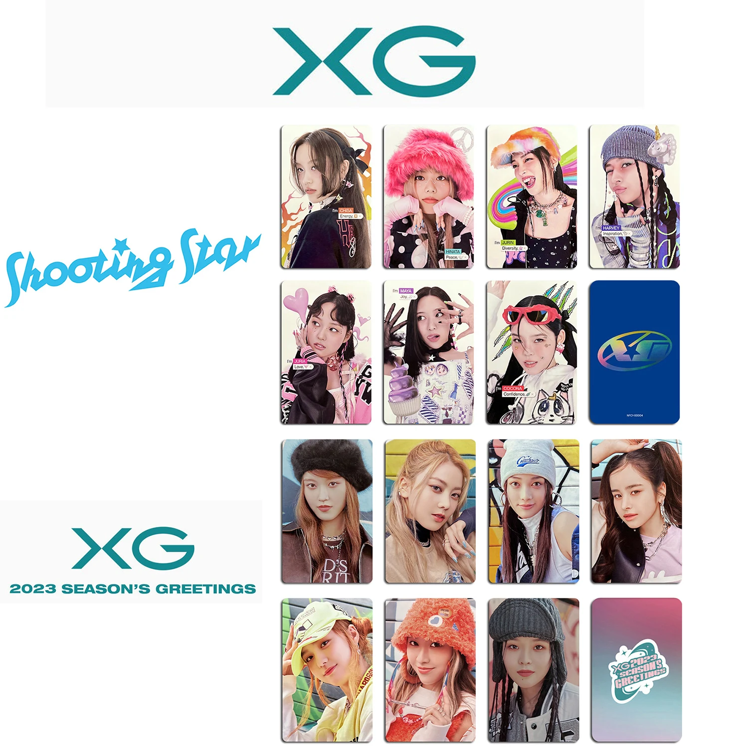 New JAPAN Group XG Shooting Star Photocards 2023 Seasons' Greeting LOMO Cards JURIN CHISA HINATA ...