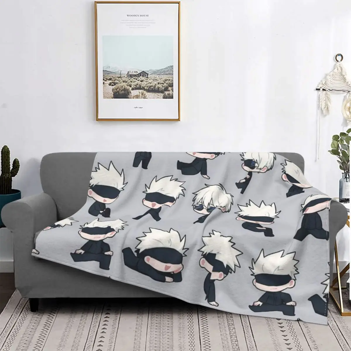 Gojo-Sensei-Anime-Manga-mantas-de-punto-franela-Jujutsu-Kaisen-mantas ...