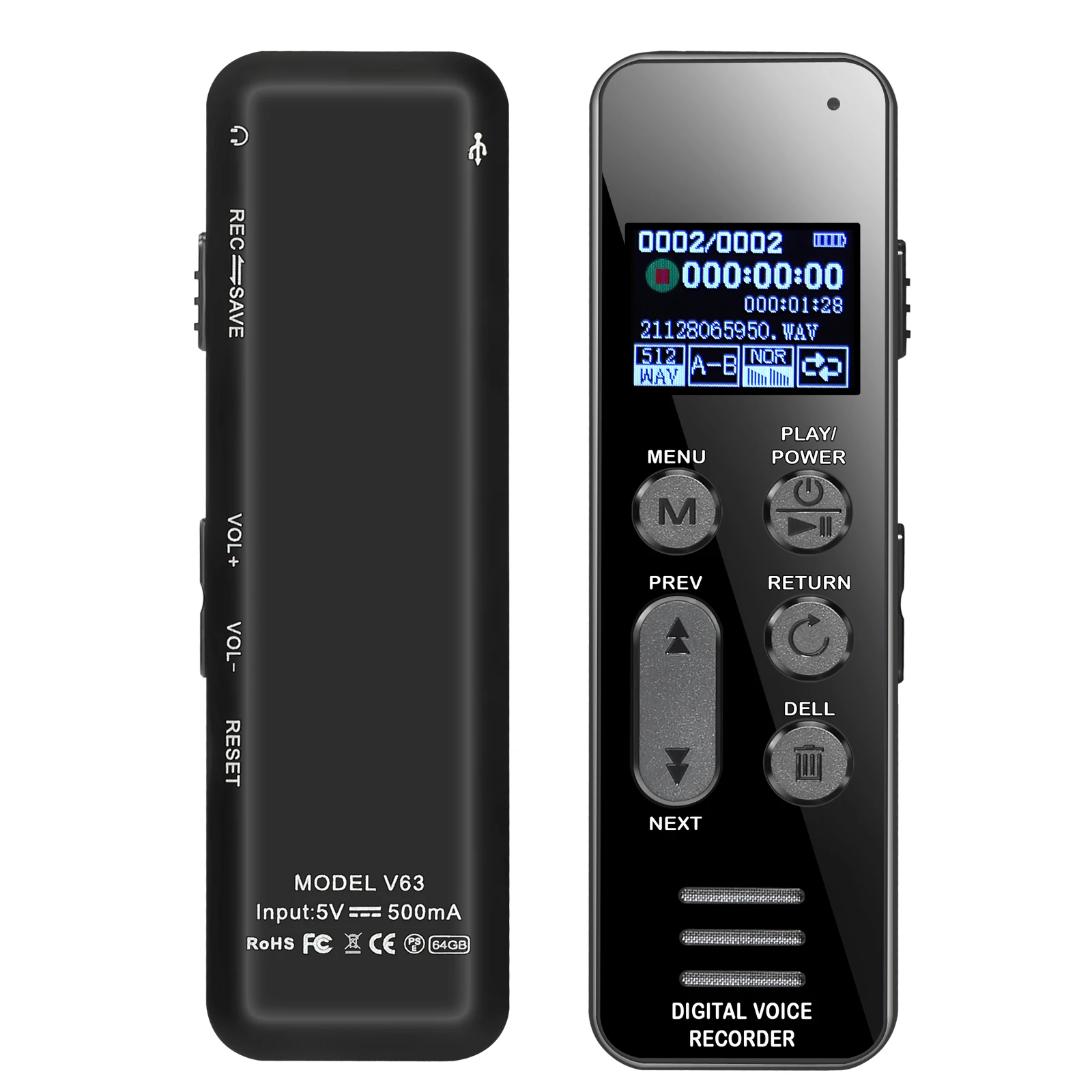 Vandlion-V63-Voice-Activated-Recorder-with-1050mAH-Large-Capacity ...