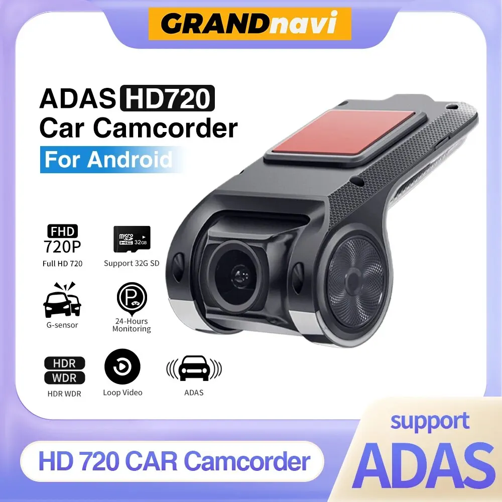 Grandnavi HD Car DVR Dash Cam ADAS Video 720P USB TF Card 16G/32G Auto ...