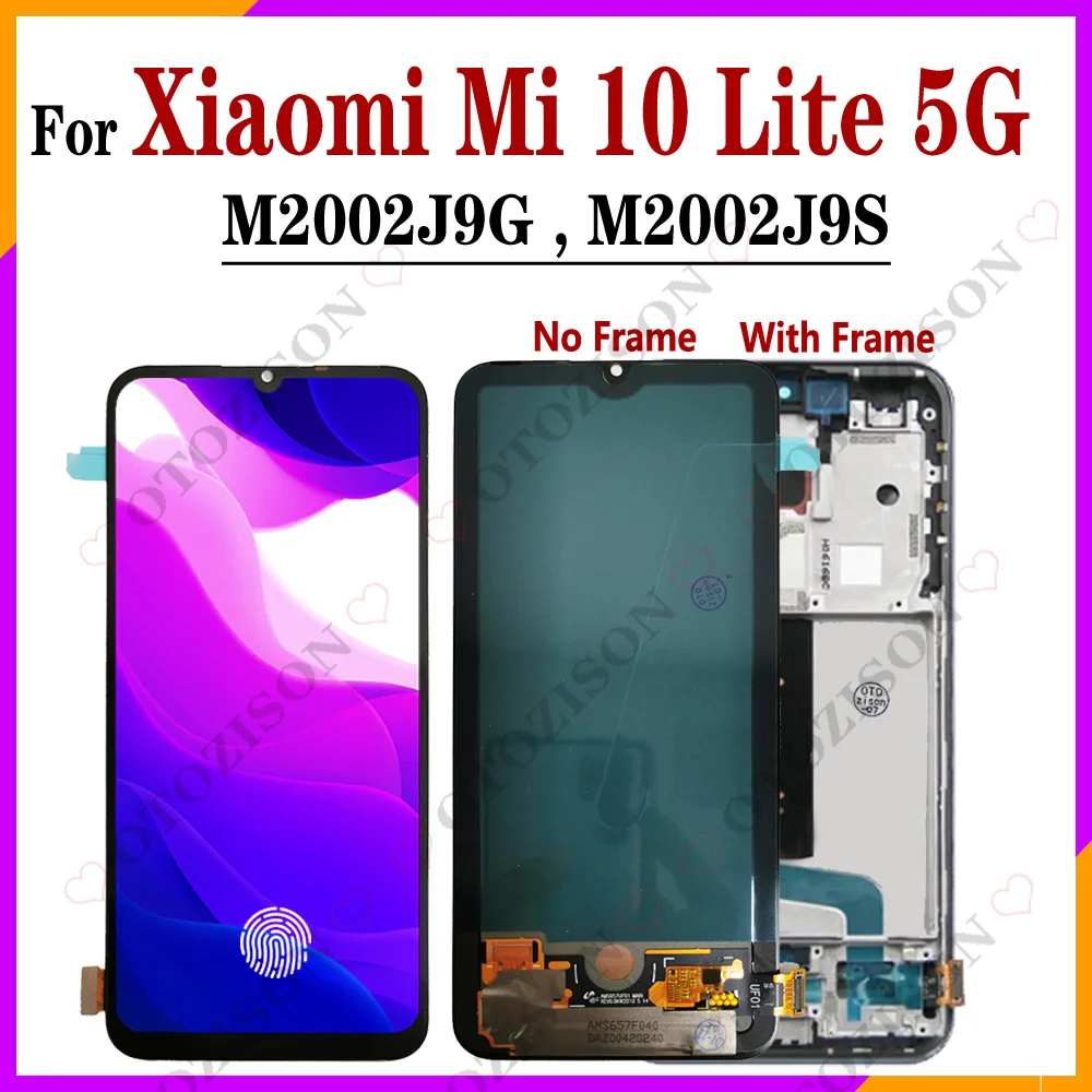 Xiaomi Mi 10 Lite 5G 용 Amoled 화면 MI10 Lite 5G Mi10lite M2002J9G ...
