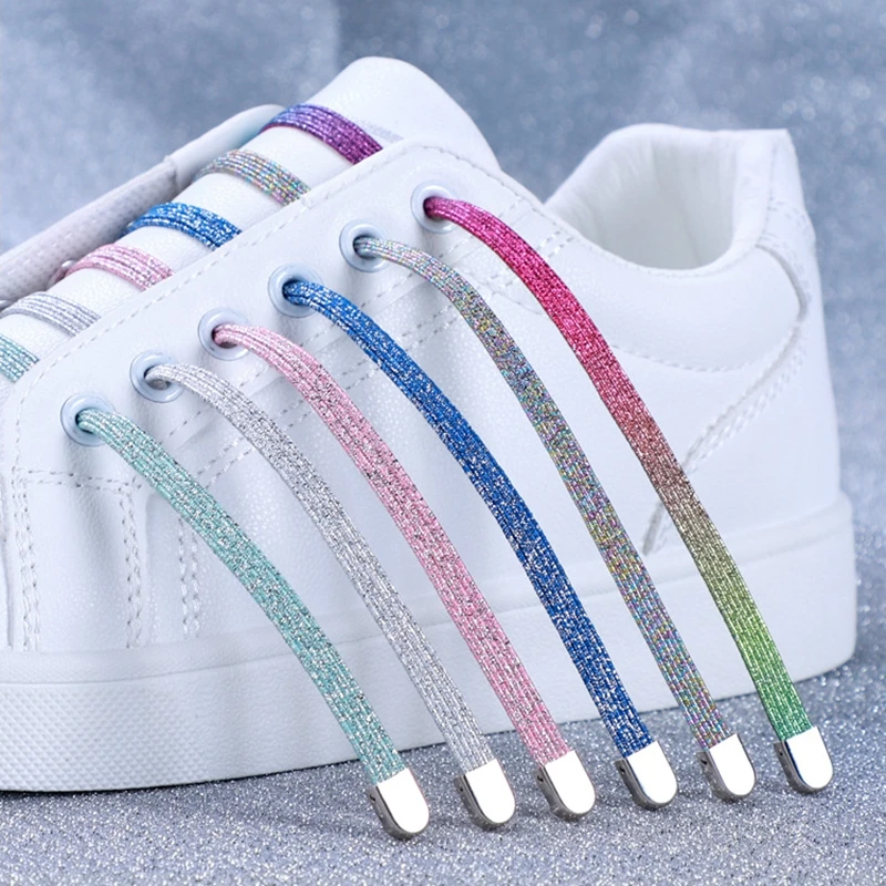 New-Elastic-Locking-Shoelace-Candy-color-No-Tie-Shoe-laces-Sneakers ...