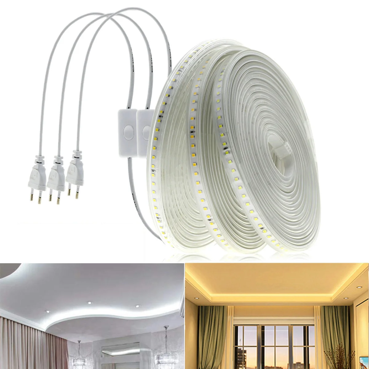 Imperme-vel-LED-Strip-Lights-com-interruptor-fita-de-l-mpada-flex-vel ...