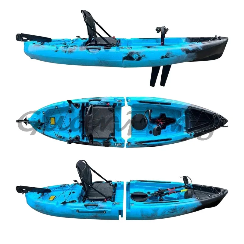 Portable LLDPE Kayak with Split Hard Shell, Electric/Pedal-Driven Canoe ...