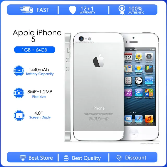 Original Apple iPhone 5 Factory Unlock 99% New Mobile Phone 16GB/32 ...