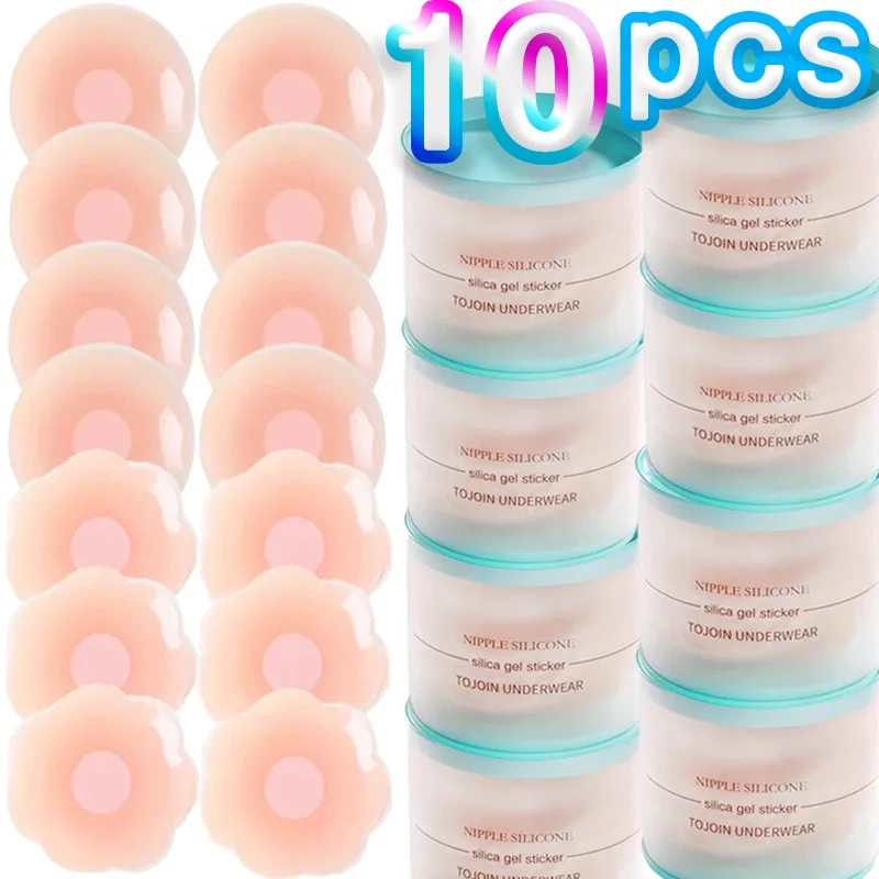 Self-Adhesive-Bra-Pad-Waterproof-Chest-Paste-Silicone-Plum-Blossom ...