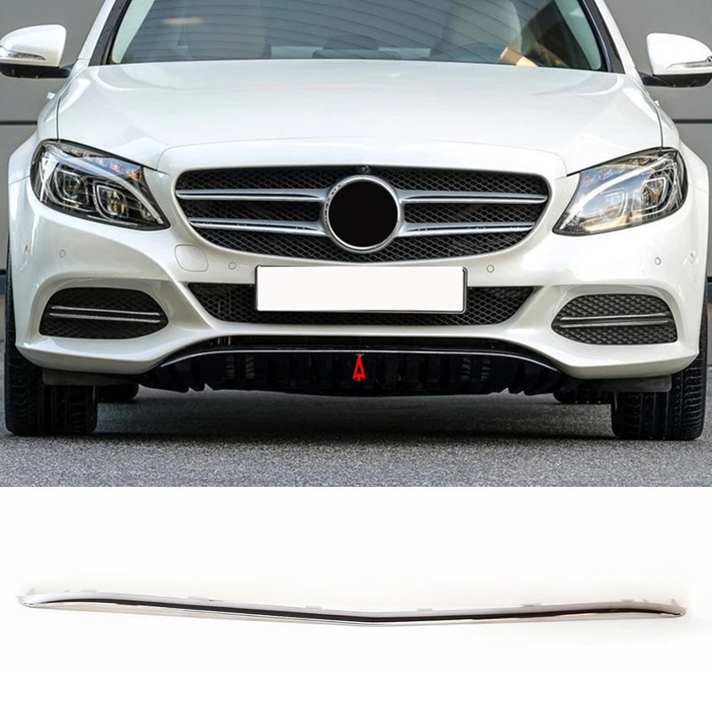 Front Bumper Lip Chrome A2058853123 Spoiler Splitters Diffuser Chromium ...