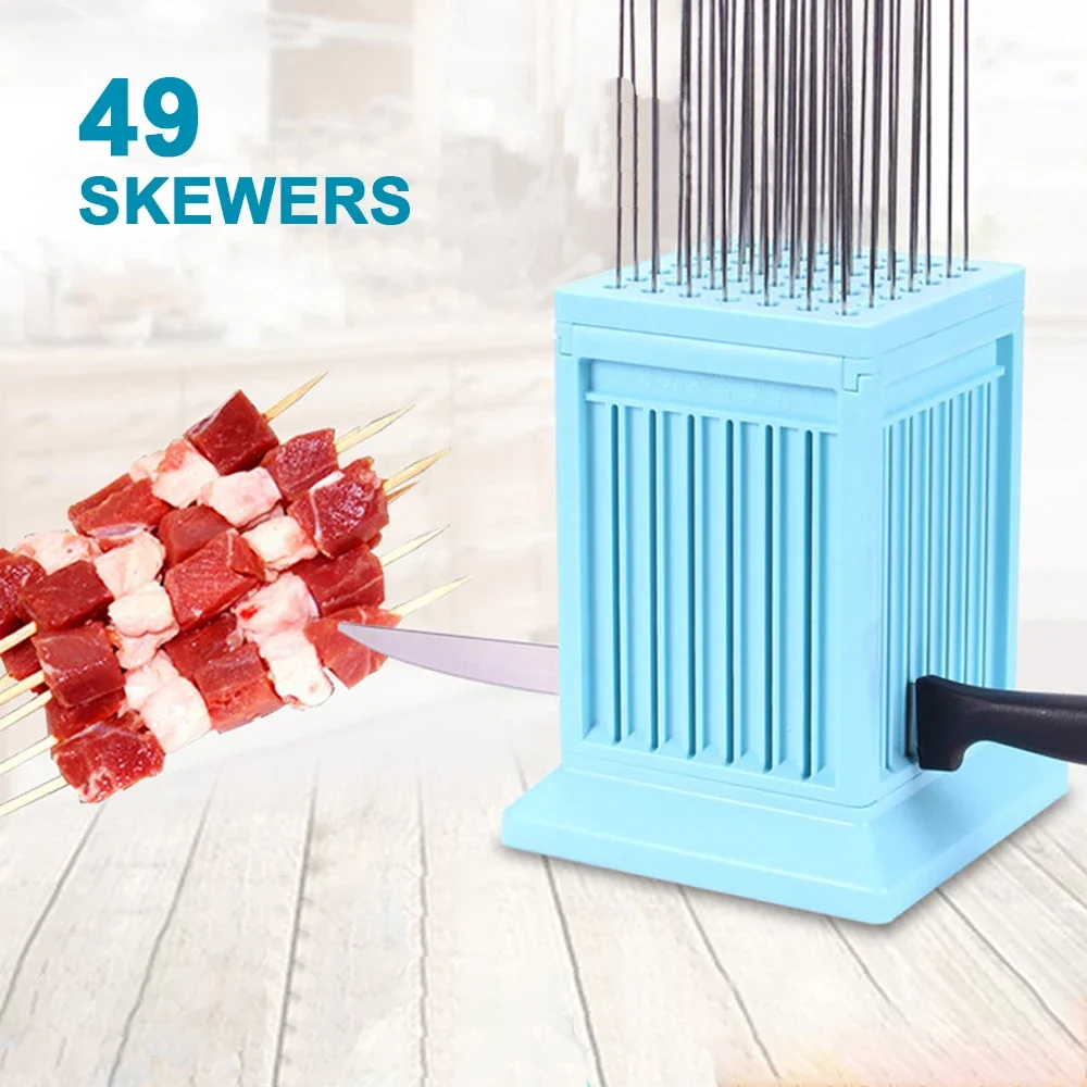 Kebab-Maker-Beef-Pork-Meat-Skewer-Tool-Barbecue-Stringer-Box-Machine ...