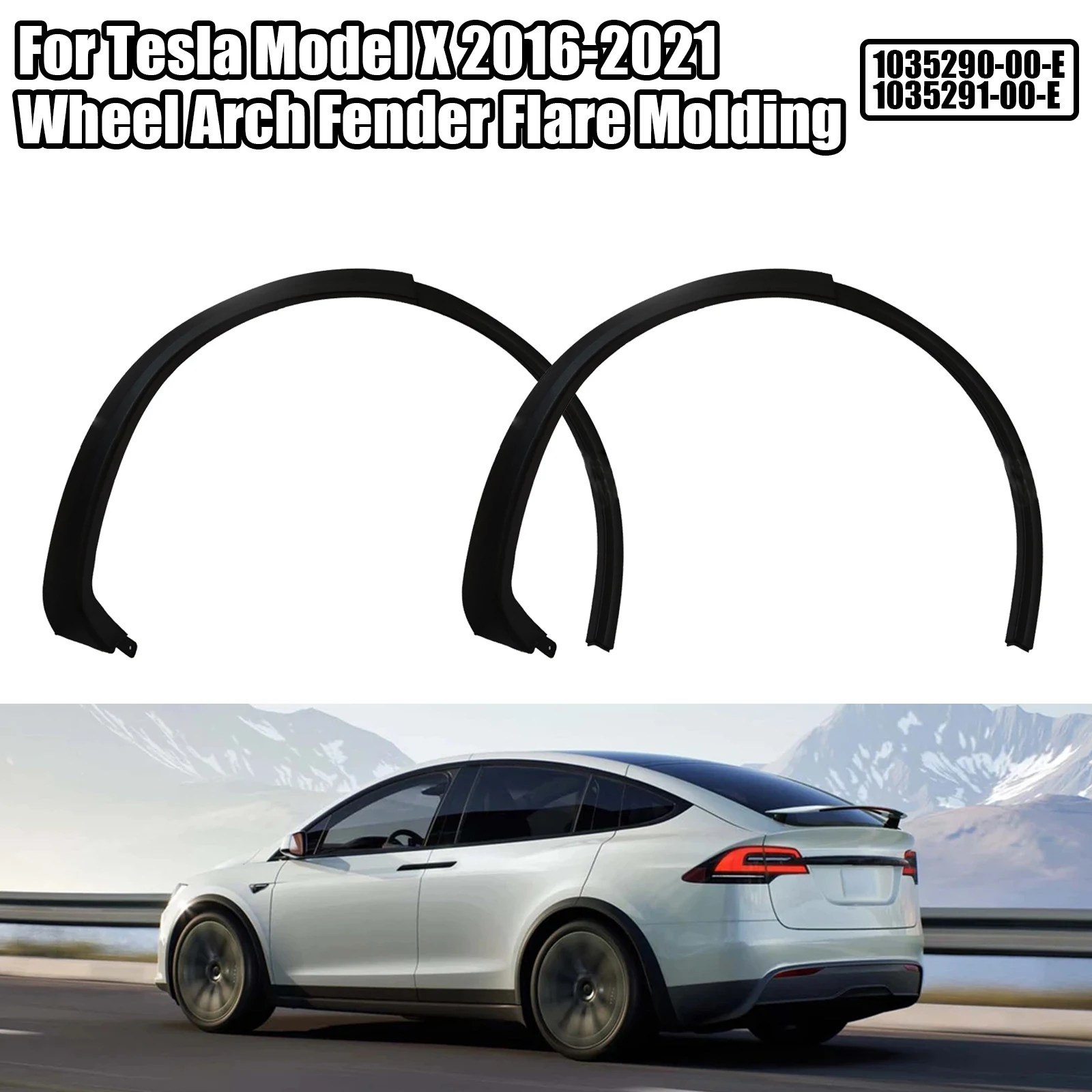 Car-Rear-Wheel-Eyebrow-Flare-Molding-For-Tesla-Model-X-2016-2021-Arch ...