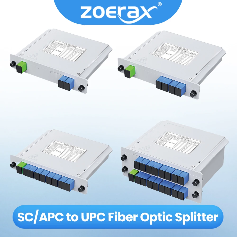 ZoeRax SC/APC to UPC Fiber Optic Splitter Box(1 to 2/4/8/16) Cassette ...