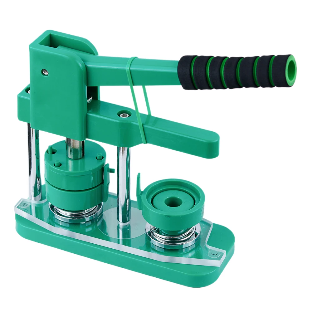 44MM-Green-New-Badge-Button-Maker-Machine-With-100Pcs-Badge-Parts-and ...