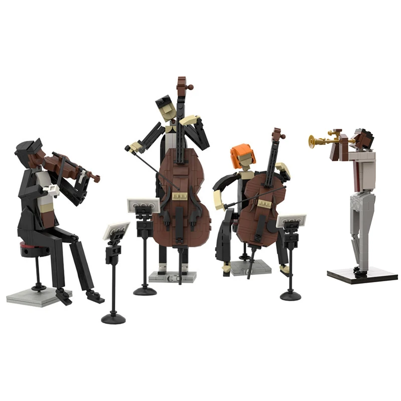 MOC-Jazz-Quartet-City-Band-Violin-Cello-Trumpet-Building-Block-Kit ...