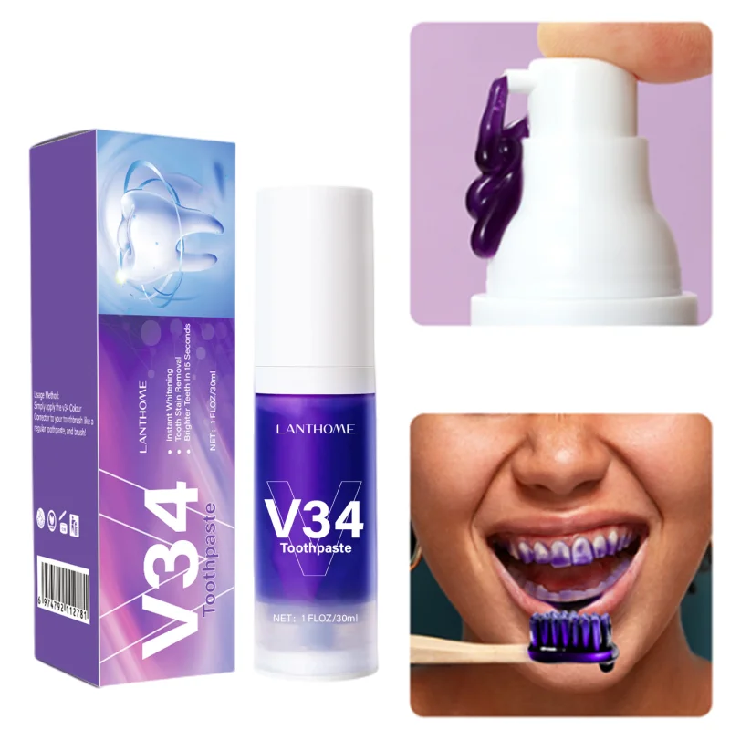 Teeth Whitening Toothpaste Mousse V34 Color Tooth Correction Whitener ...