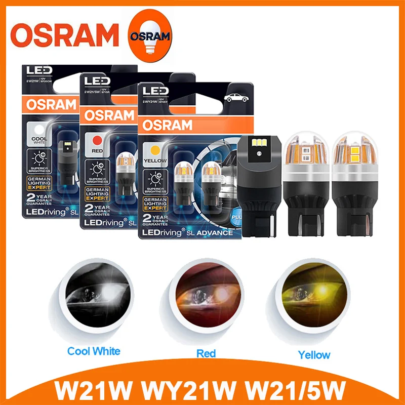 OSRAM-LED Turn Signal Light, lâmpada reversa, lâmpada de freio, LEDriving SL Advance, T20, W21W ...