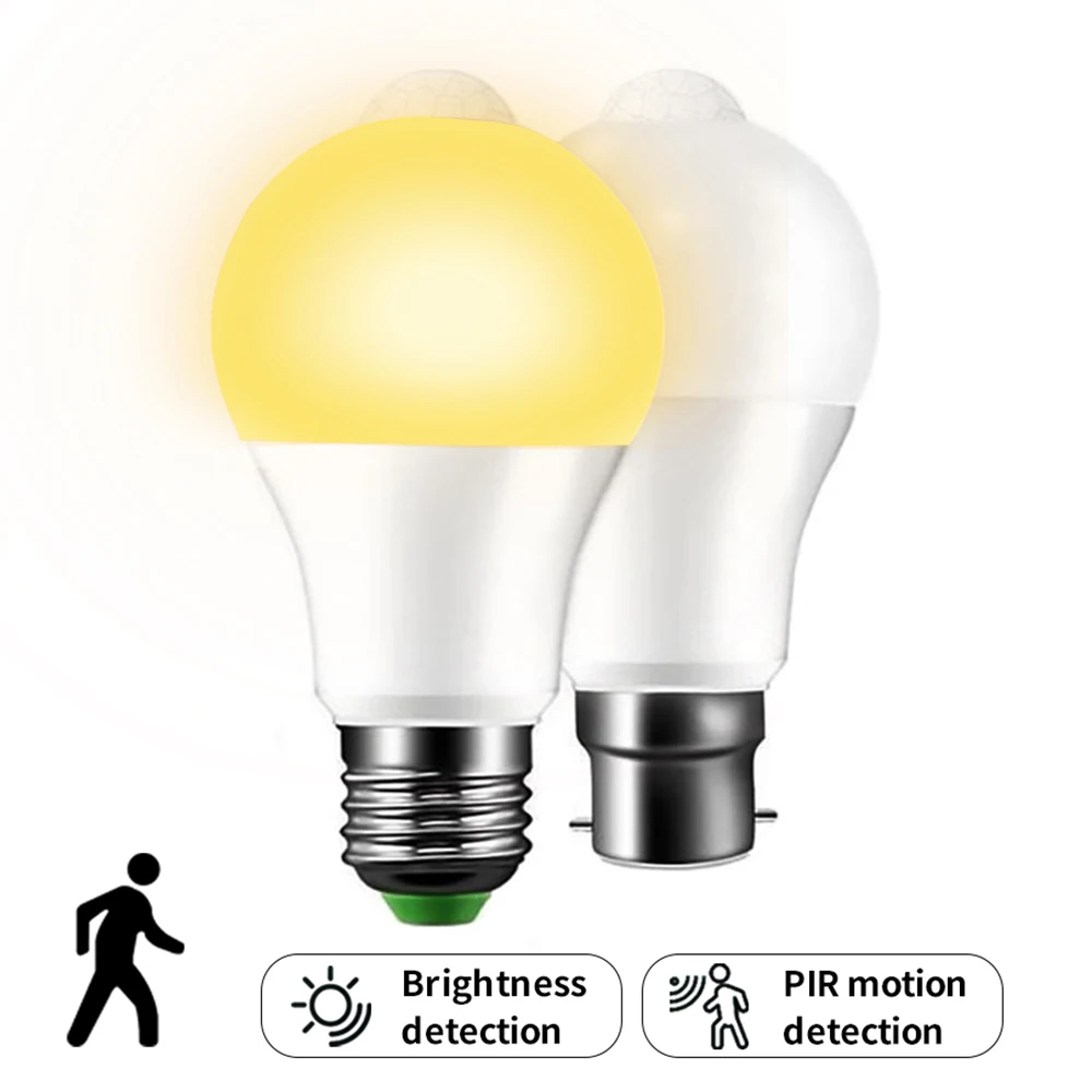 E27 12W Radar Microwave Radar Detection LED Light Bulb 220V Motion ...