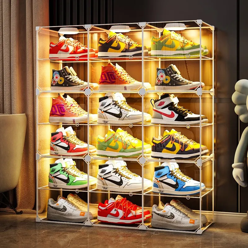 Transparent-Display-Shoe-Box-with-Light-Shoe-Cabinet-Shoe-Storage-Box ...