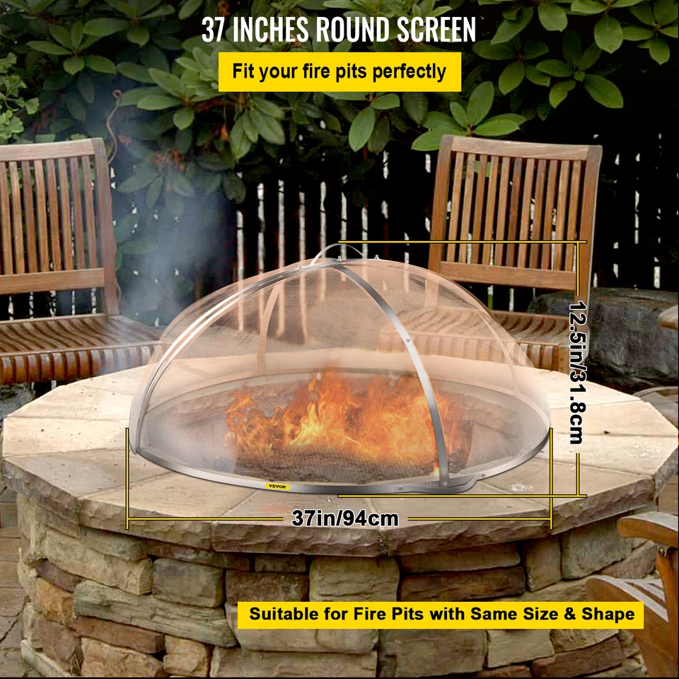 Burn Barrel Screen Cover VEVOR 55 Gallon Burn Barrel Spark Screen
