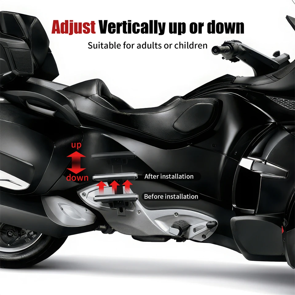 Footpeg Risers For Spyder Motorcycle Accessories Adjustable Passenger ...