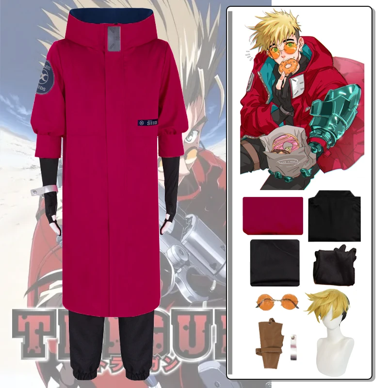 Anime Vash The Stampede Cosplay Wig Trigun Cosplay Vash Costume Red ...