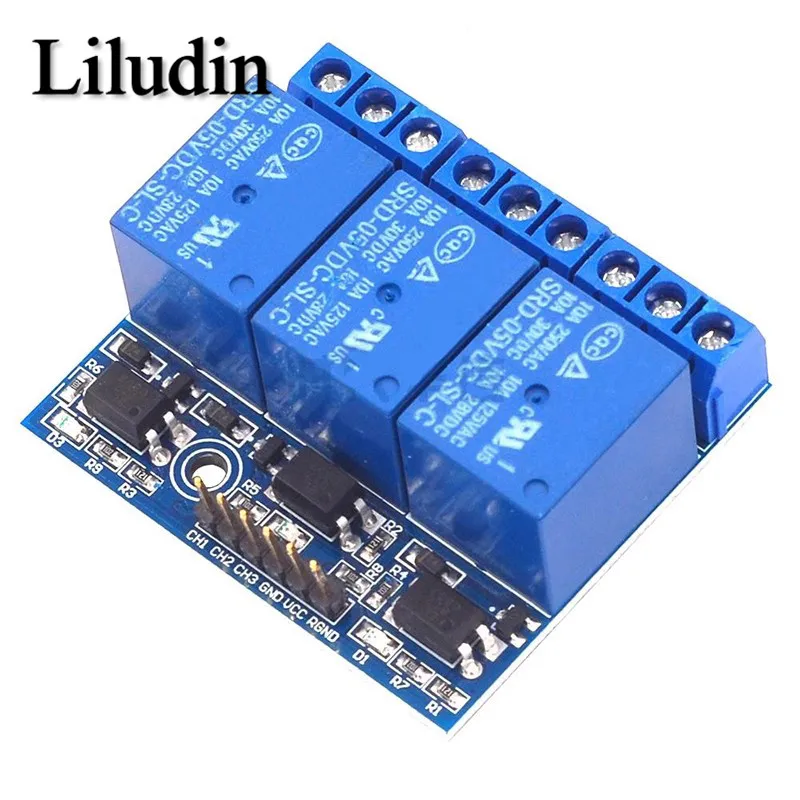 3.3V 5V 3 Channel Relay Module 5mA With Optocoupler Isolation ...