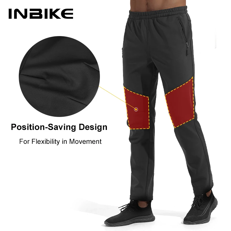 INBIKE Winter Men's MTB Cycling Pants Thermal Leggings Trouser Bike Clothing Fleece Lined ...