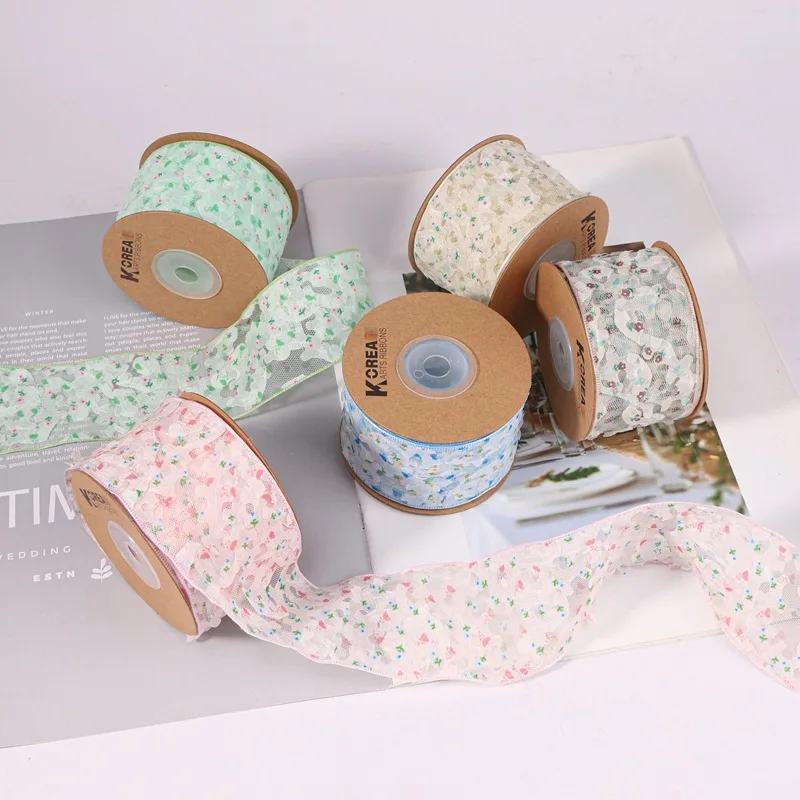 9-5Yards-48MM-3D-Flower-Mesh-Ribbon-0427R16-DIY-Hair-Bow-Children-s ...