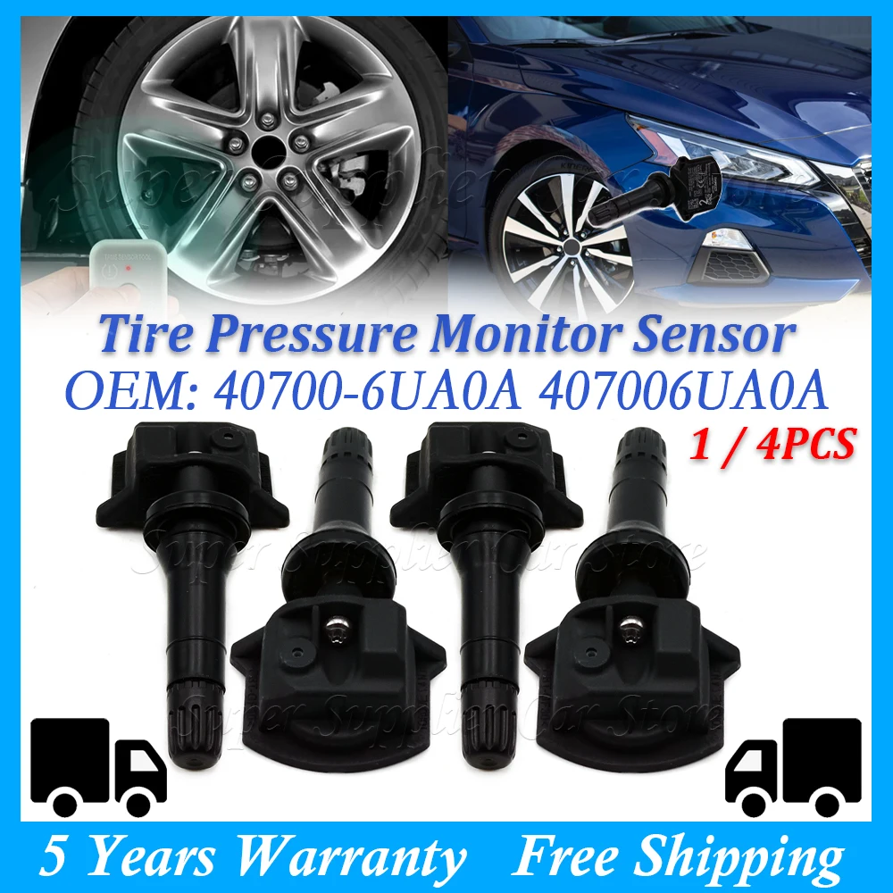 New 1/4PCS TPMS 433MHZ Car Tire Pressure Monitoring System Sensor For ...