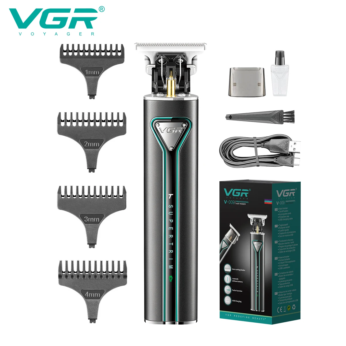 VGR cortadora de pelo profesional para hombre, máquina eléctrica para cortar el pelo, sin cable ...