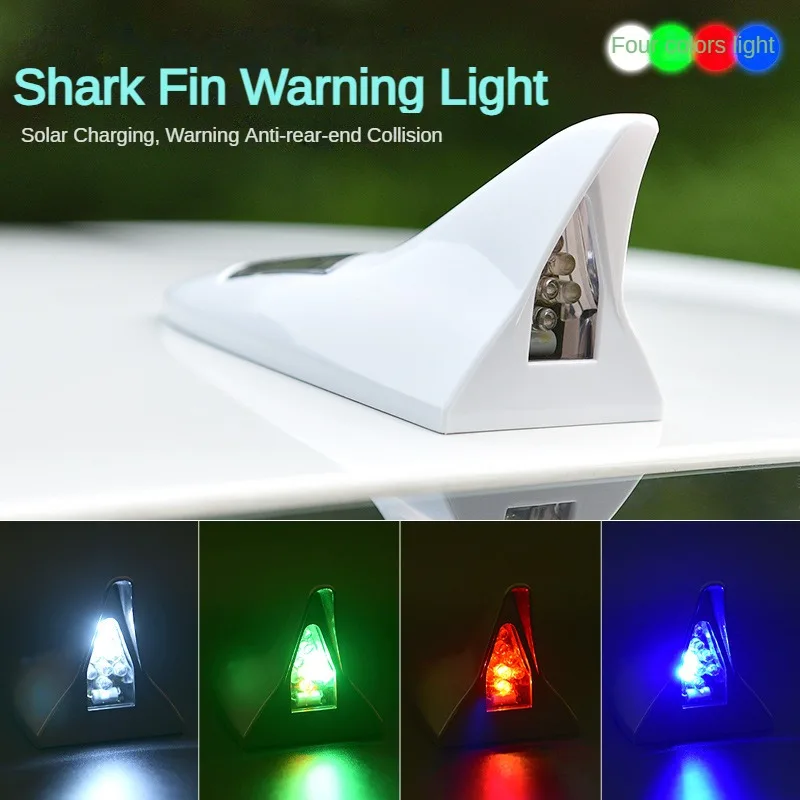Universal-Car-Supplies-Solar-LED-Light-Car-Shark-Fin-Antenna-Roof-Tail ...