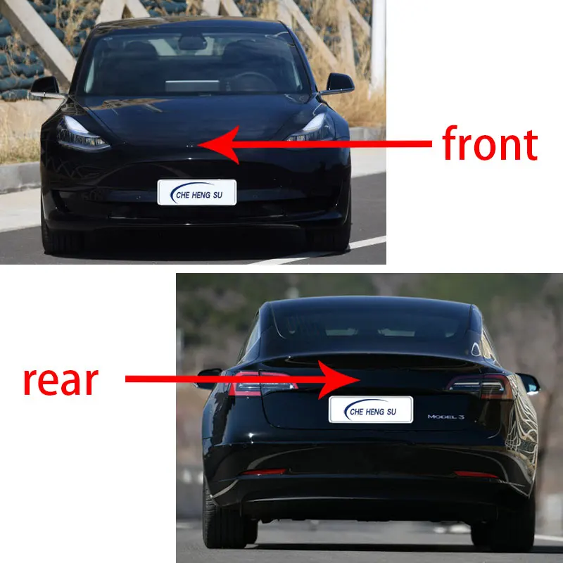 For-Tesla-Model-3-Y-Front-Rear-Steering-Wheel-Badge-Cover-Car-Stickers ...