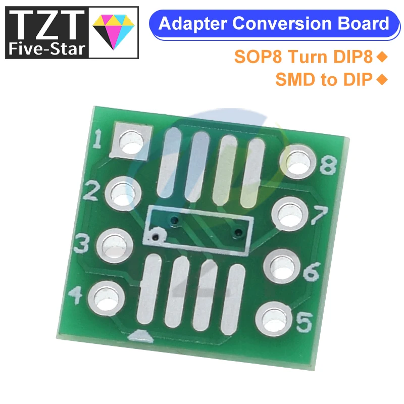 10PCS-SOP8-turn-DIP8-SMD-to-DIP-IC-adapter-Socket-SOP8-TSSOP8-SOIC8 ...
