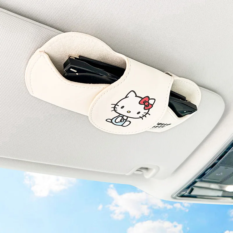 Cartoon Sanrio Car Glasses Holder Hello Kittys Accessories Cute Kawaii ...