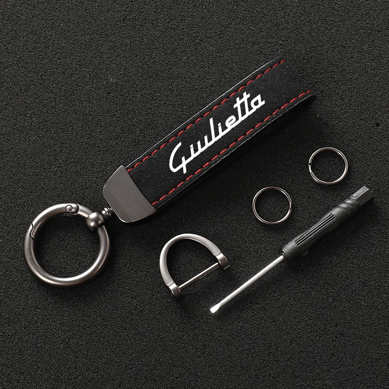 Suede-Metal-Buckle-Car-Keychain-Business-Gift-with-Logo-keyring-For ...