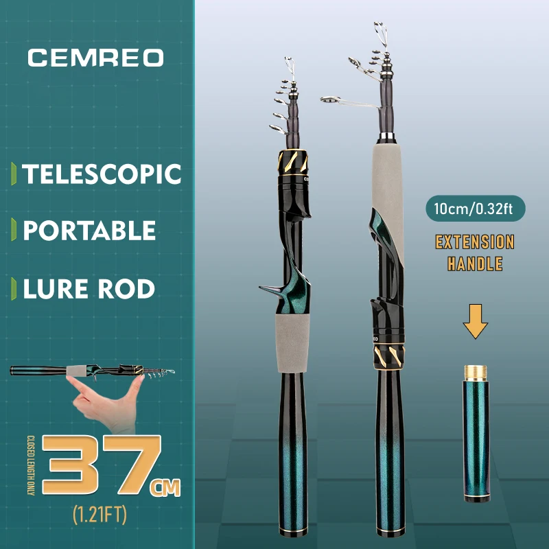 CEMREO-New-Mini-Travel-Fishing-Rod-37cm-Portable-Short-Carbon-Fiber ...