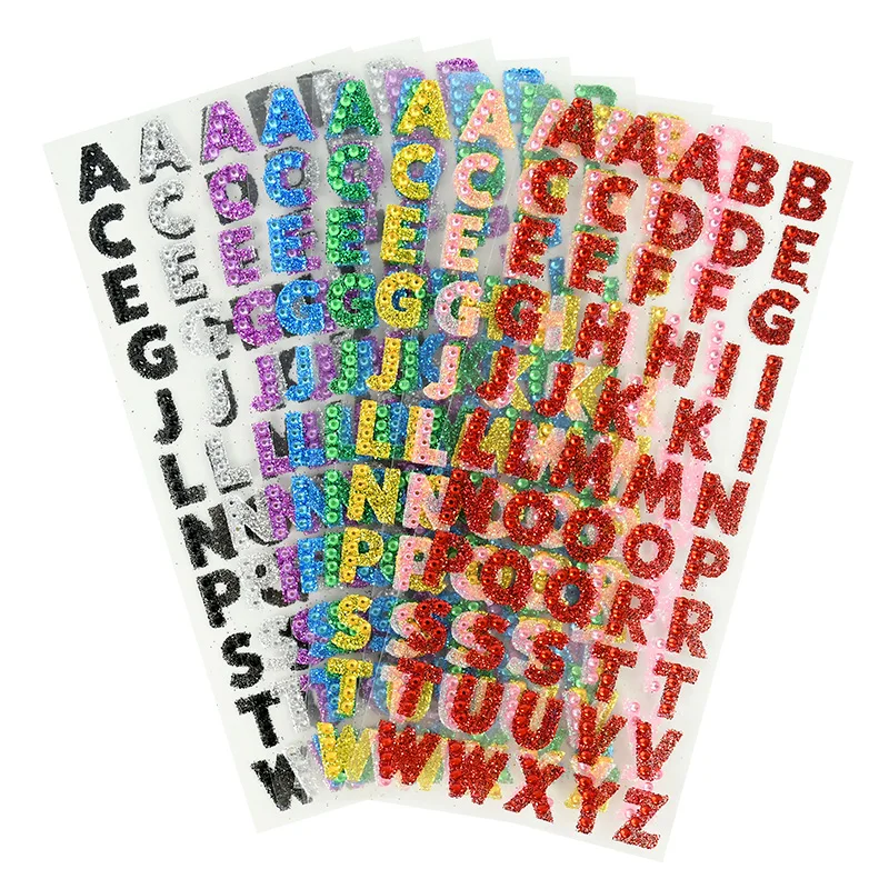 1Pc Glitter Crystals Alphabet Letter Stickers DIY Handmade Scrapbooking ...