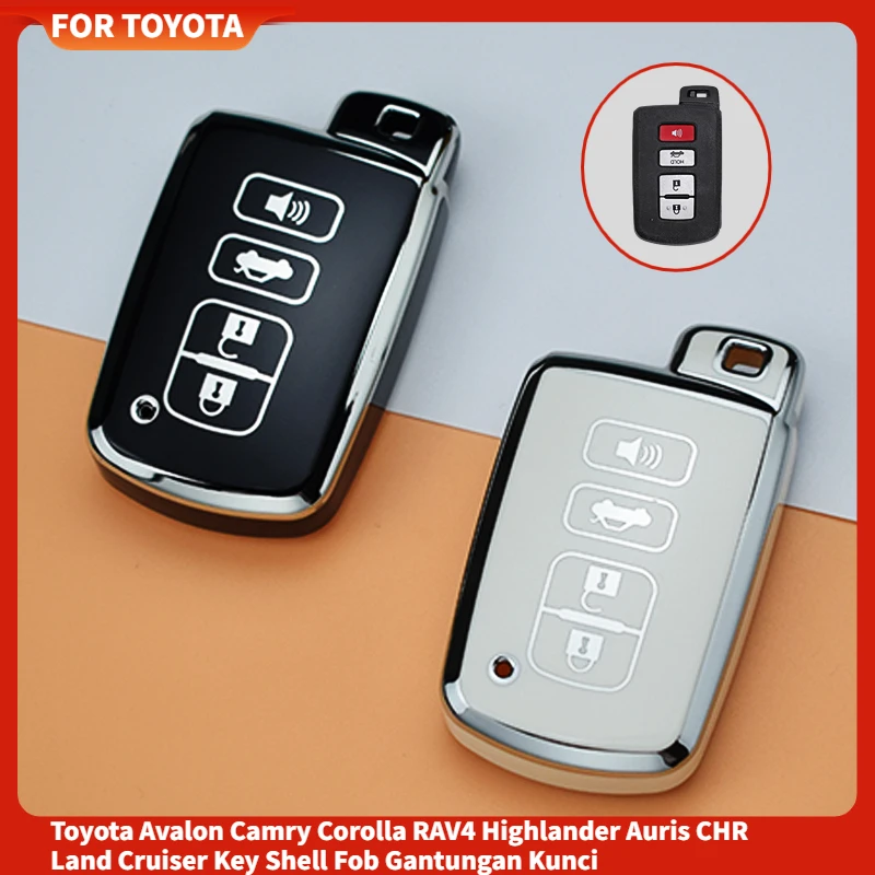 New TPU Car Remote Key Case Cover Shell for Toyota Corolla Camry RAV4 ...