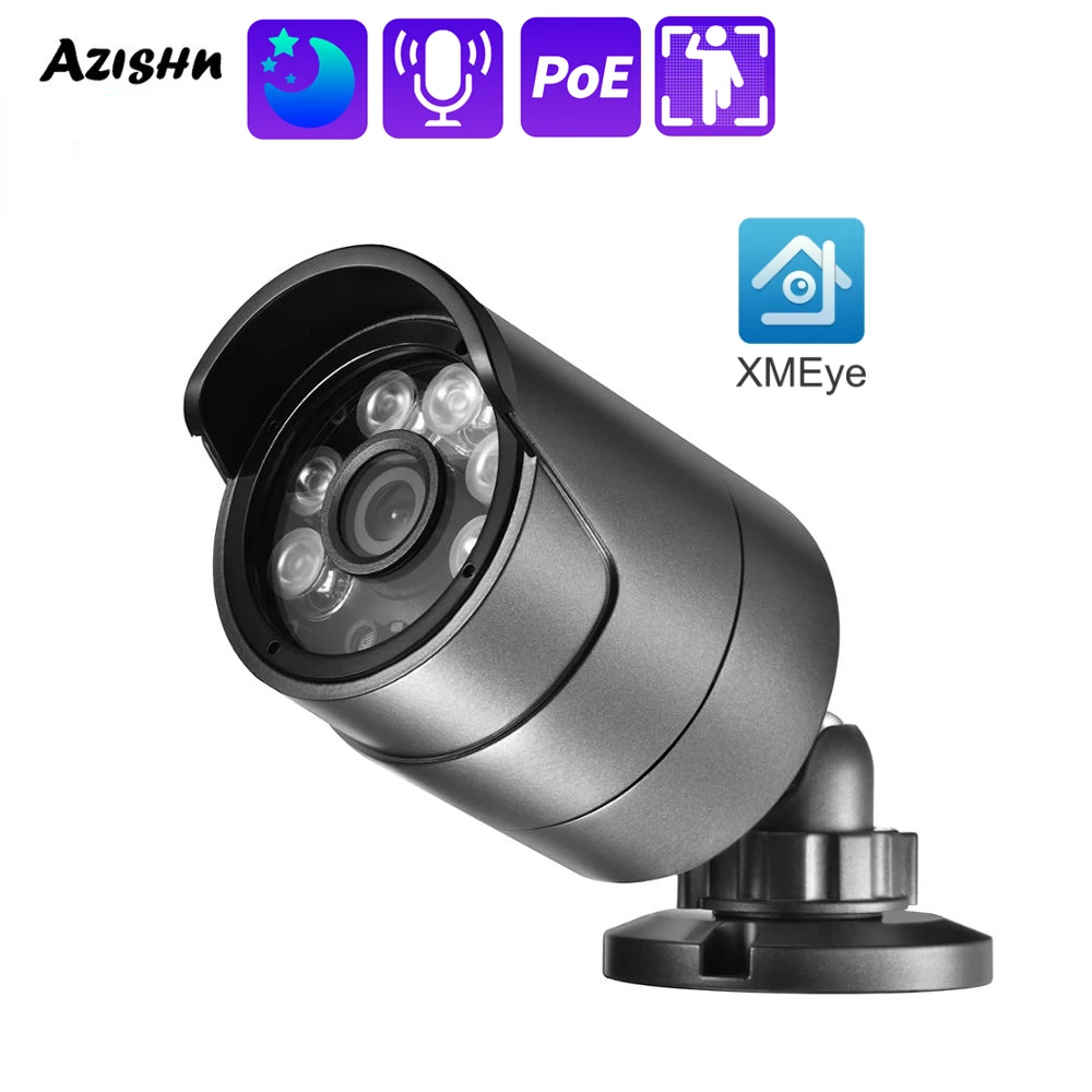 H.265+ Full Color 1/2.8" SONY IMX335 5MP XMEye Audio Metal IP Camera ...