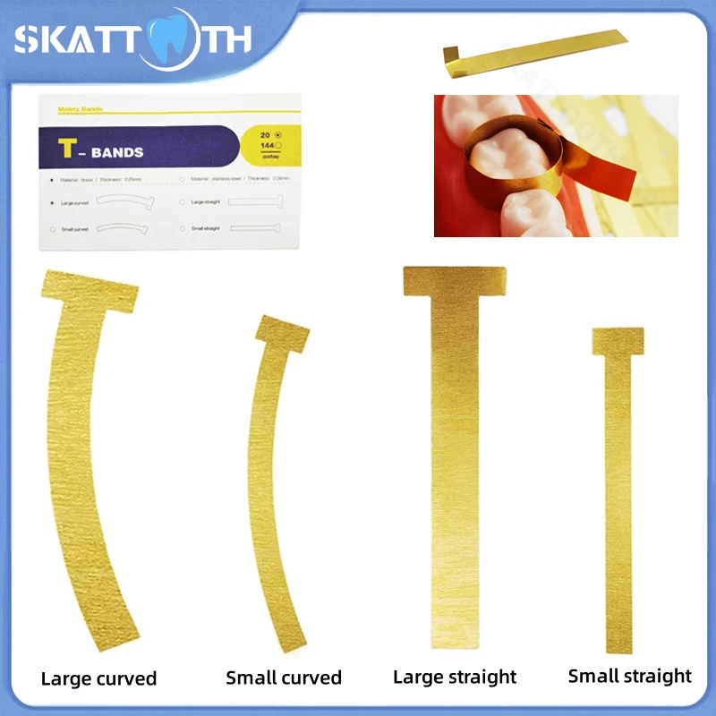 20Pcs-Dental-T-Bands-Sectional-Contoured-T-Shape-Matrix-Bands-Metal ...