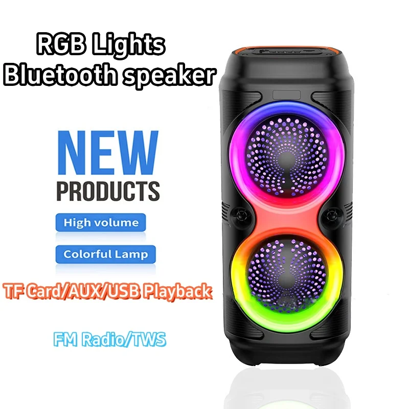 Wireless-Bluetooth-Speaker-Portable-RGB-Lights-Stereo-Surround-Heavy ...