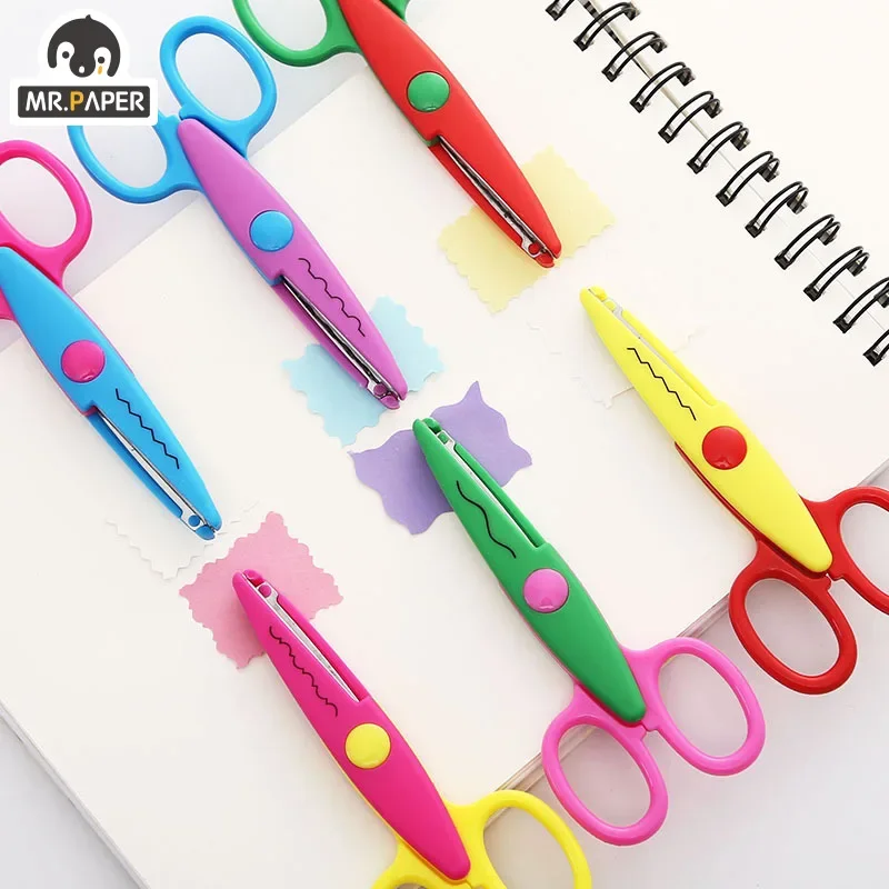 Mr-paper-6-Styles-Simple-Lace-Scissors-Wavy-Pattern-Small-Round-Head ...