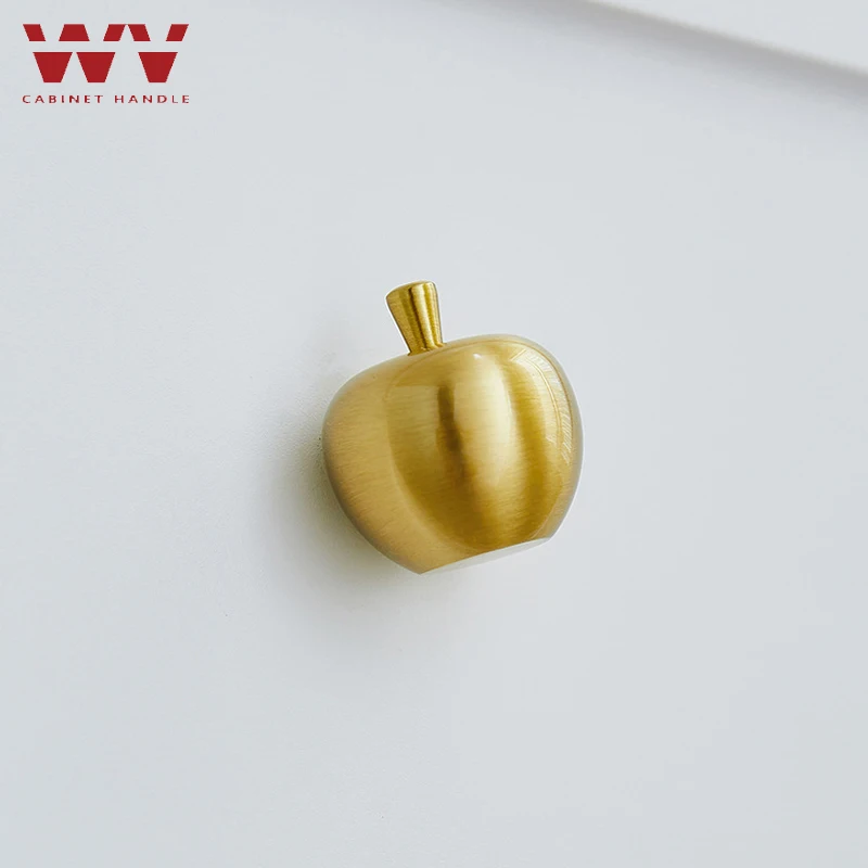 Wv Modern Gold Apple Handle Simple Luxury Cabinet Wardrobe Door Knob ...