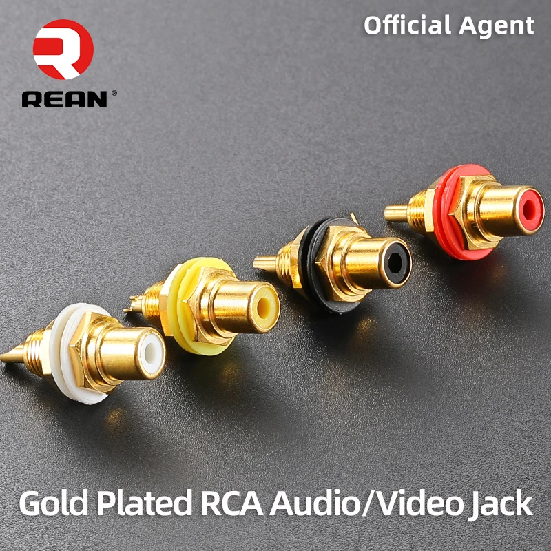 NEUTRIK REAN Gold Plated Phono RCA Lotus Female Jack NYS367A Audio Video Socket Connector DVD ...